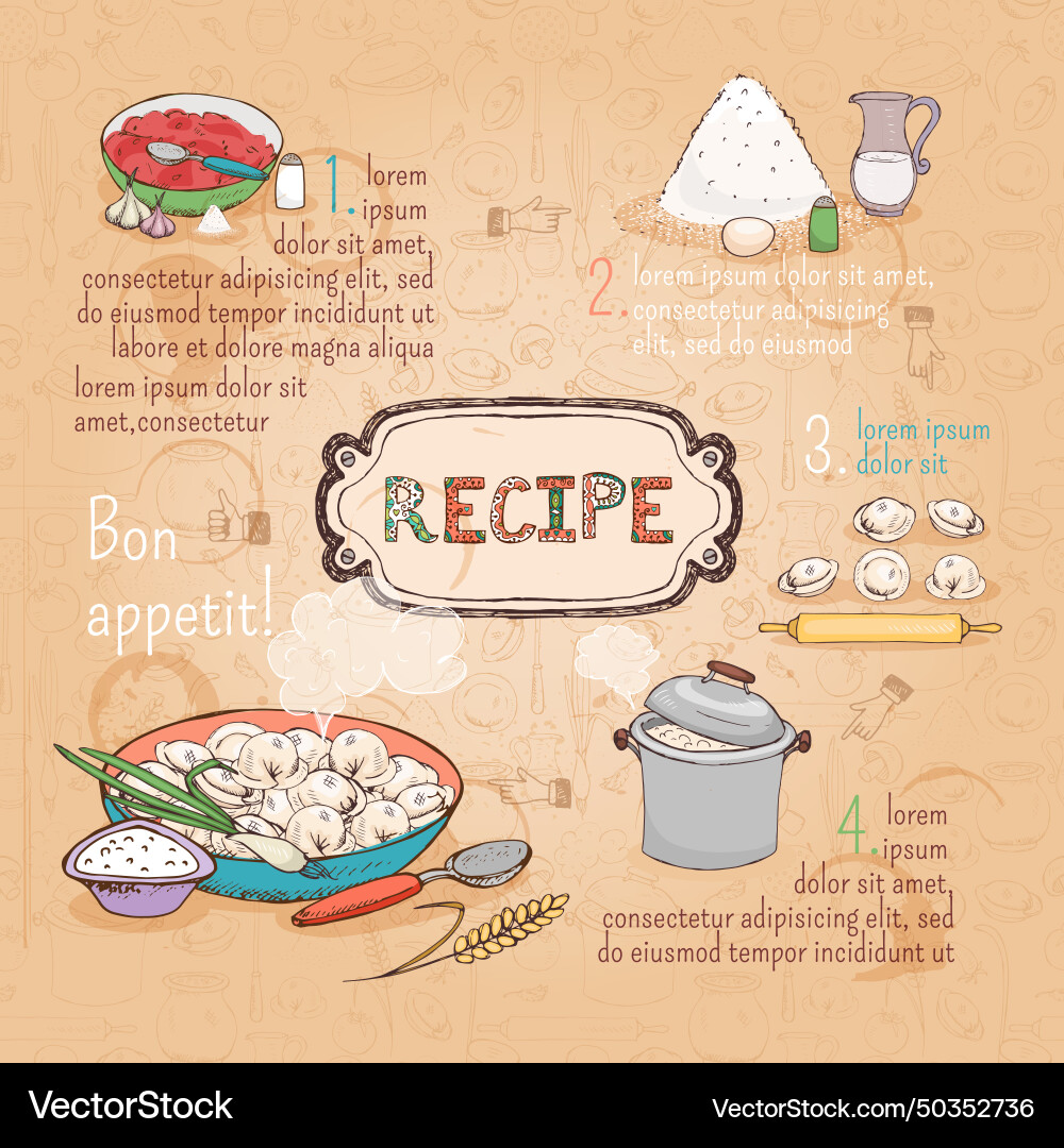 Food ingredients recipe Royalty Free Vector Image