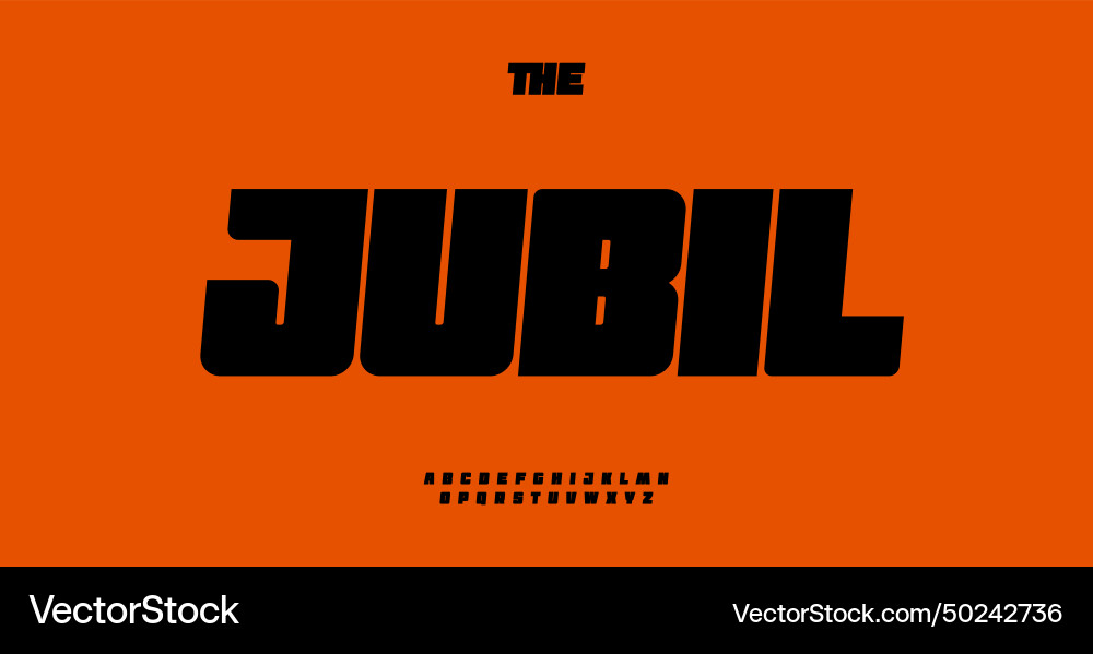 Heavy bold alphabet thick wide letter impact Vector Image