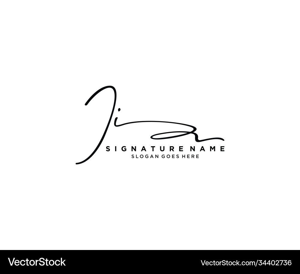 Letter ii signature logo template Royalty Free Vector Image