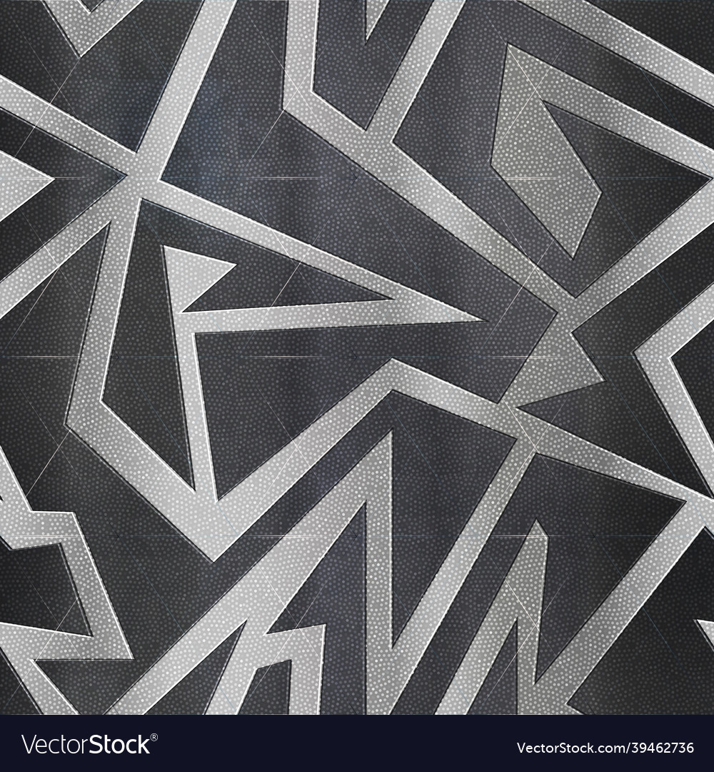 Metallic geometric seamless pattern Royalty Free Vector