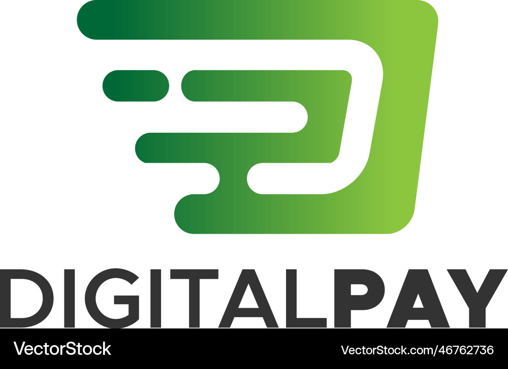 Minimalist letter mark digital pay logo design Vector Image