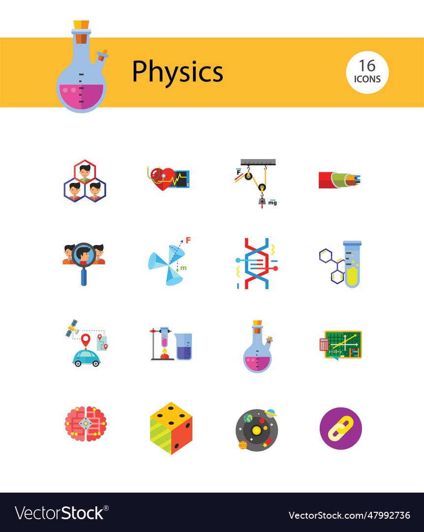Physics icon set Royalty Free Vector Image - VectorStock