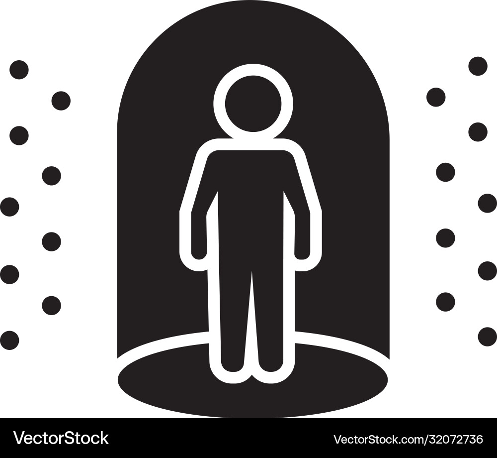 Protection barrier around silhouette style icon Vector Image