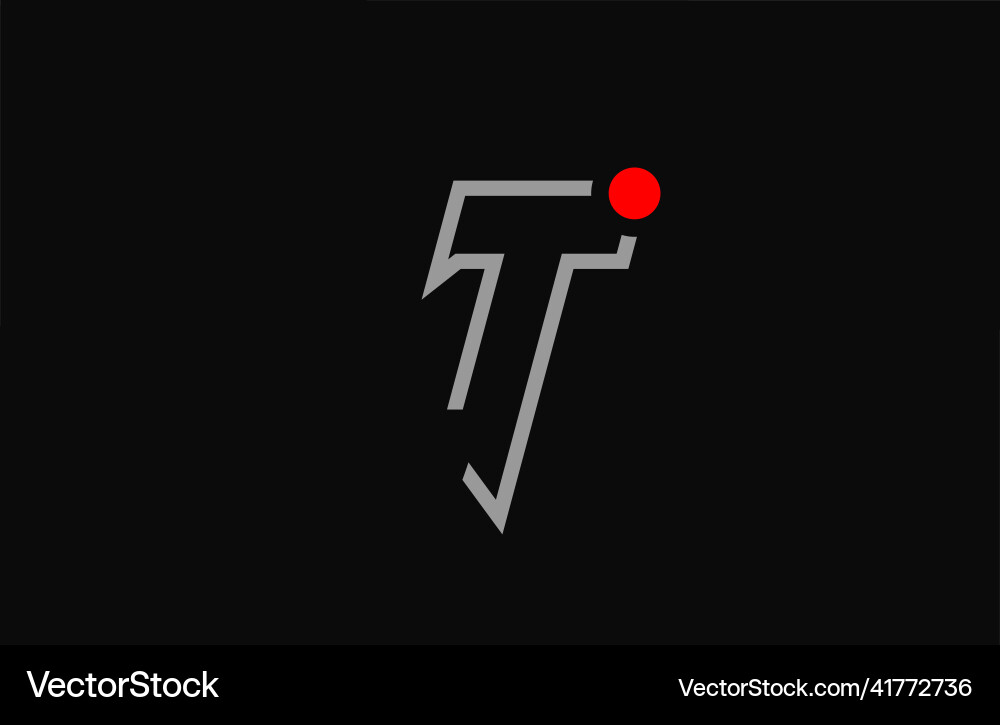 T black and white alphabet letter logo icon Vector Image