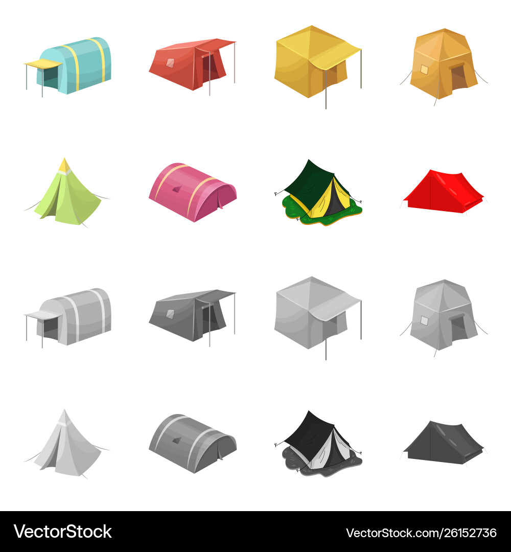 Tent and camp sign set Royalty Free Vector Image
