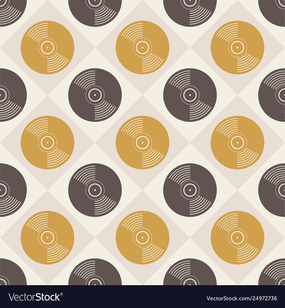Vinyl records seamless pattern Royalty Free Vector Image
