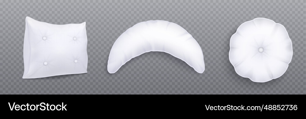 White cushion of different shapes Royalty Free Vector Image