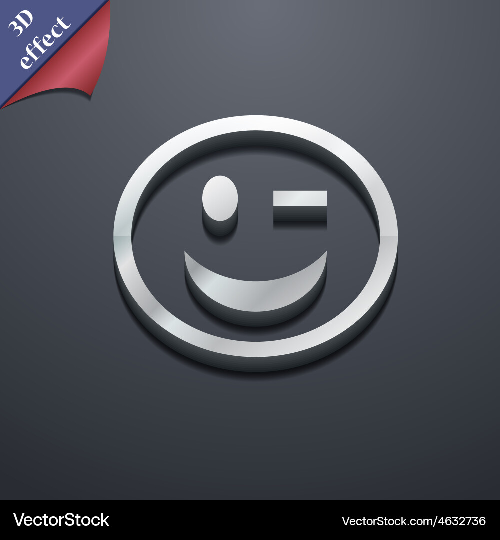 Winking Face icon symbol 3D style Trendy modern Vector Image