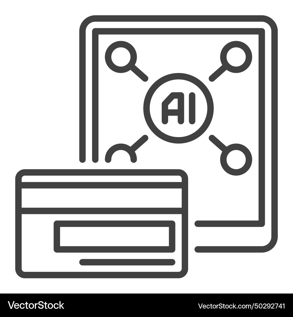 Ai payment with smartphone icon or symbol Vector Image