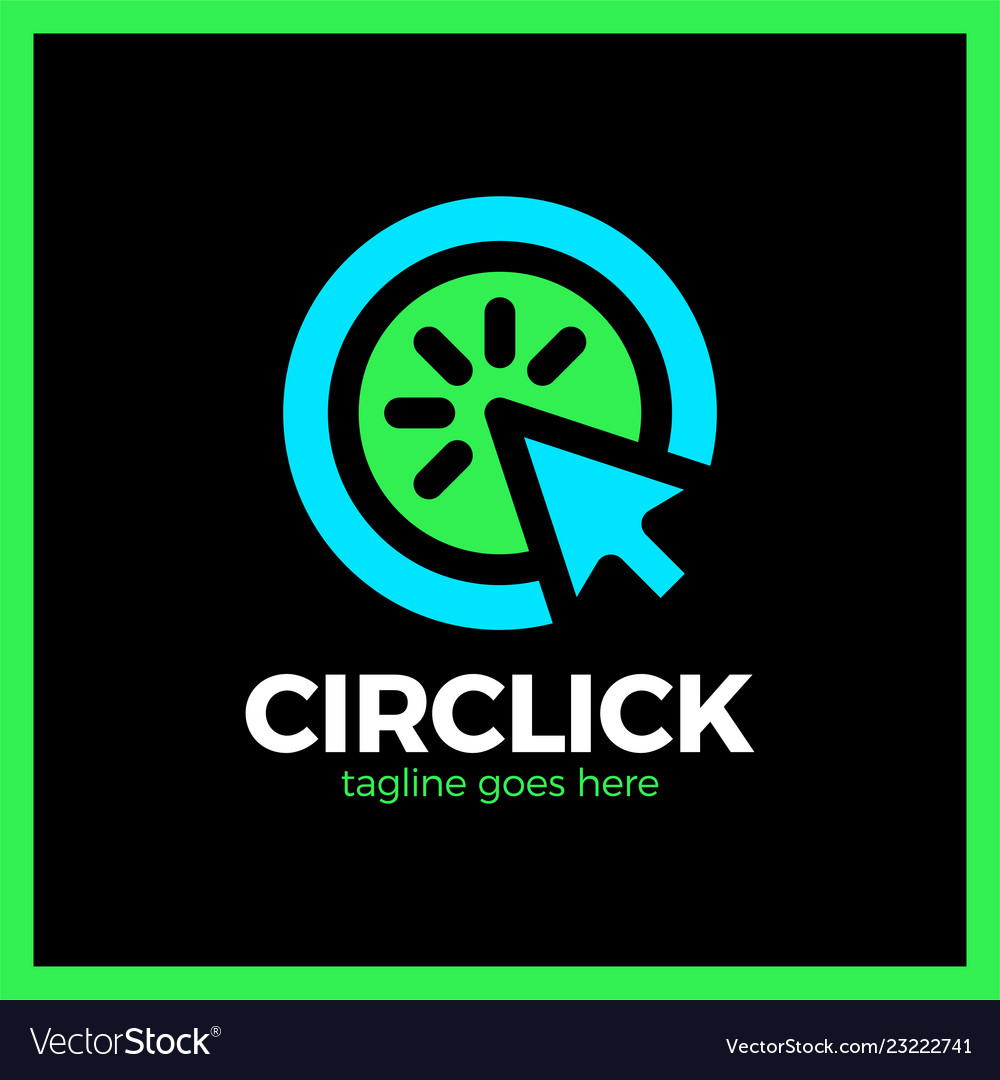 Circle arrow click icon line mouse cursor logotype