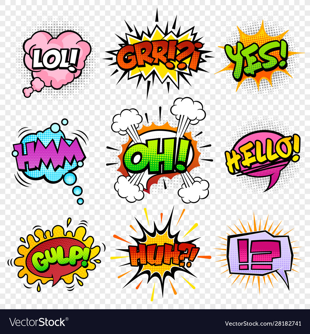 Comic sounds set-5 Royalty Free Vector Image - VectorStock