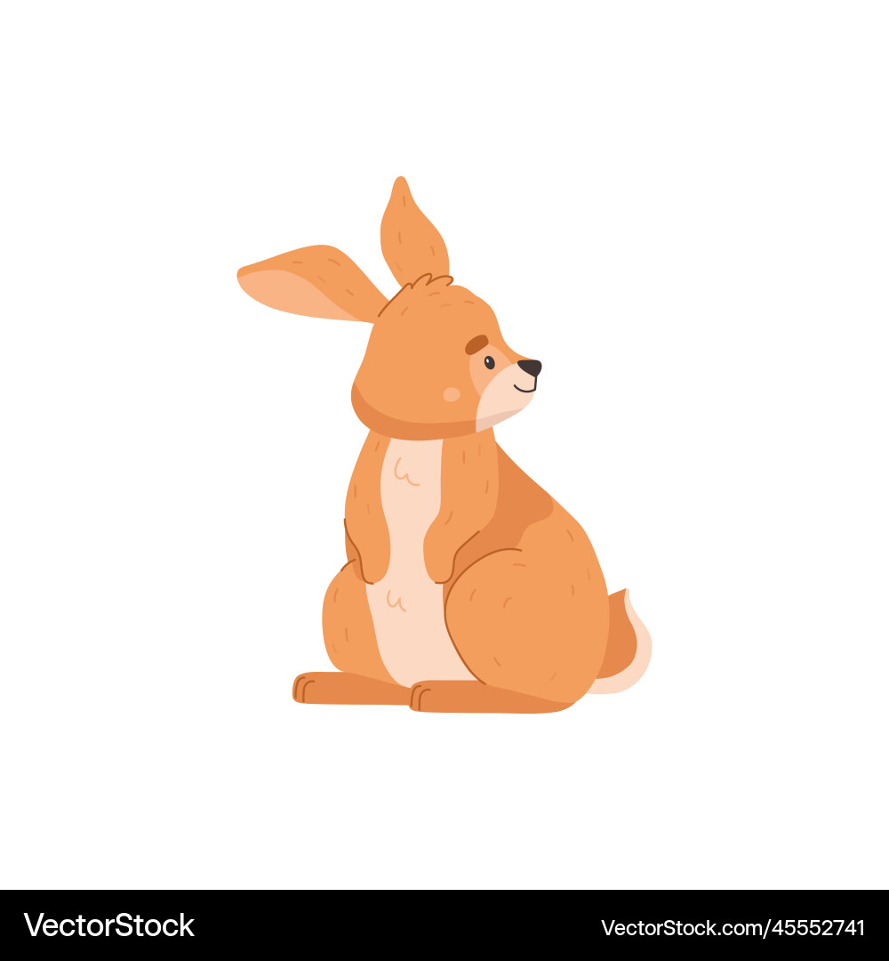 Cute adorable rabbit or bunny flat cartoon Vector Image