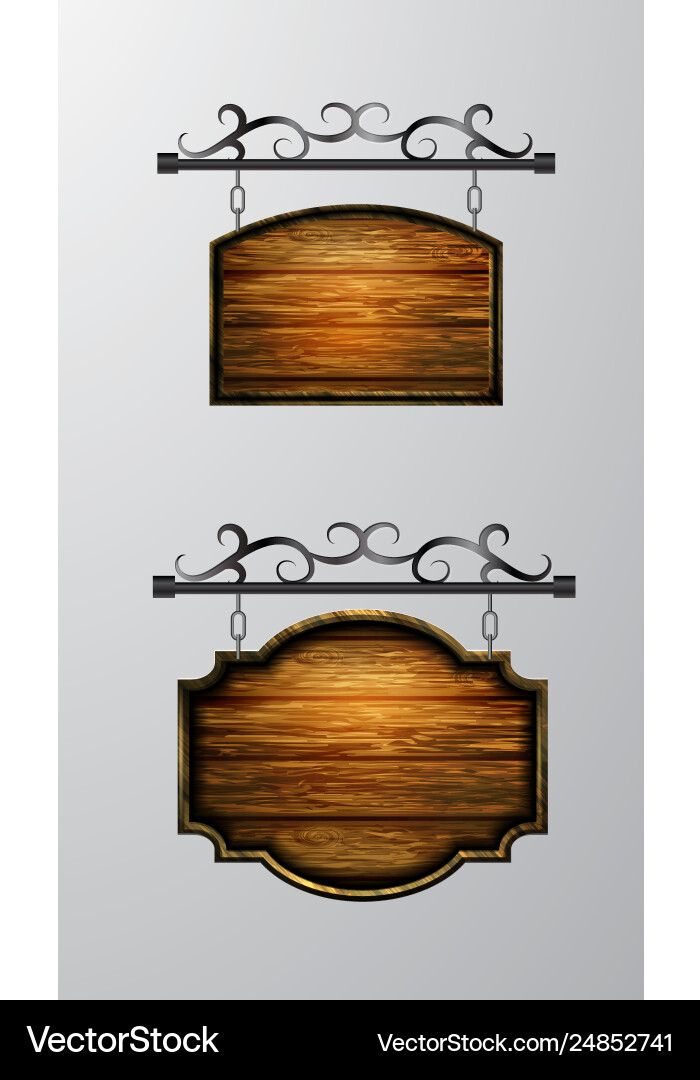 Hanging wooden board wooden object Royalty Free Vector Image