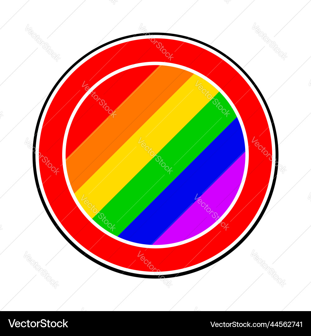 Lgbt colors traffic sign Royalty Free Vector Image