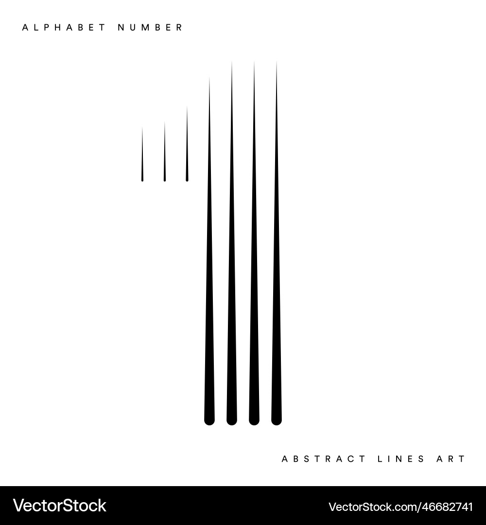 Number one 1 logo lines abstract modern art Vector Image