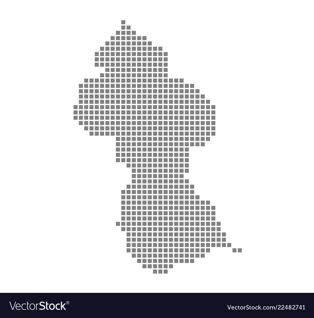 Pixel map of guyana dotted isolated Royalty Free Vector