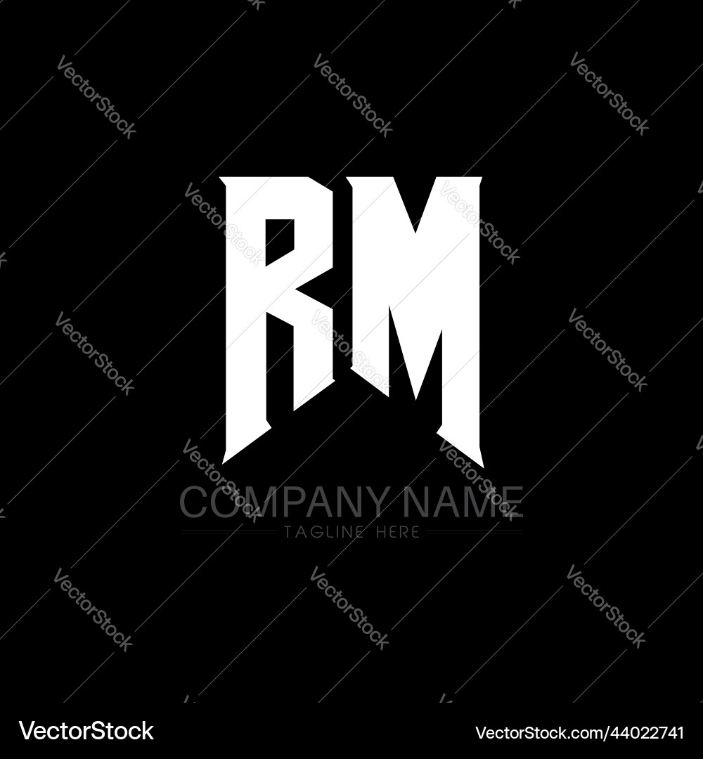 Rm letter logo design initial letters gamings Vector Image