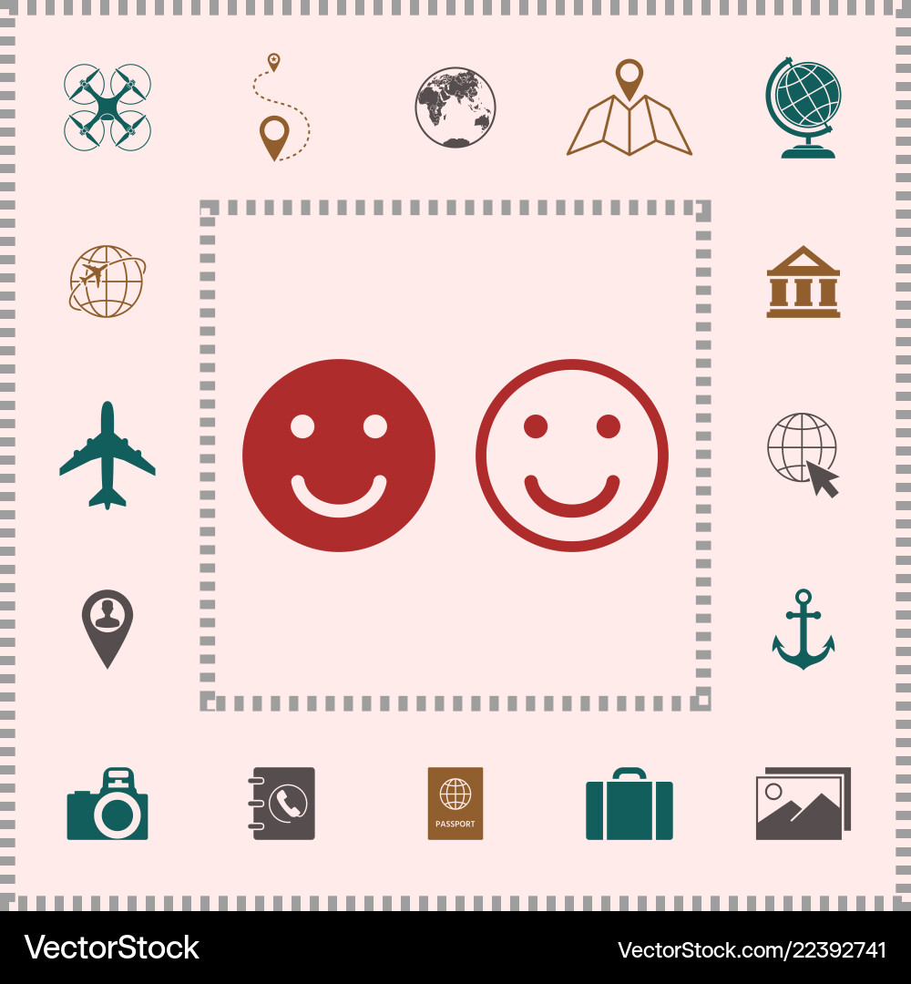 Smile icon happy face symbol for your web site Vector Image