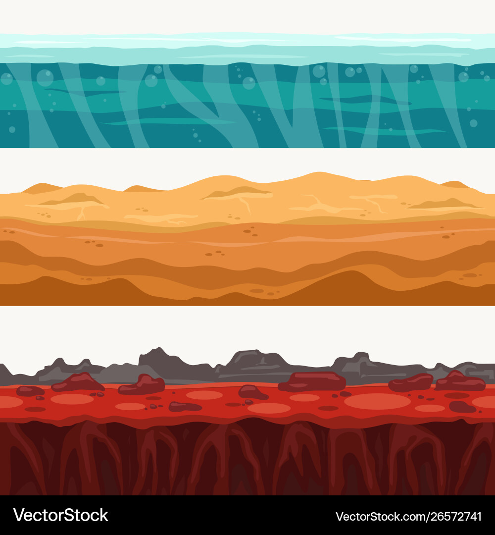Soil seamless layers surroundings with rock stone Vector Image
