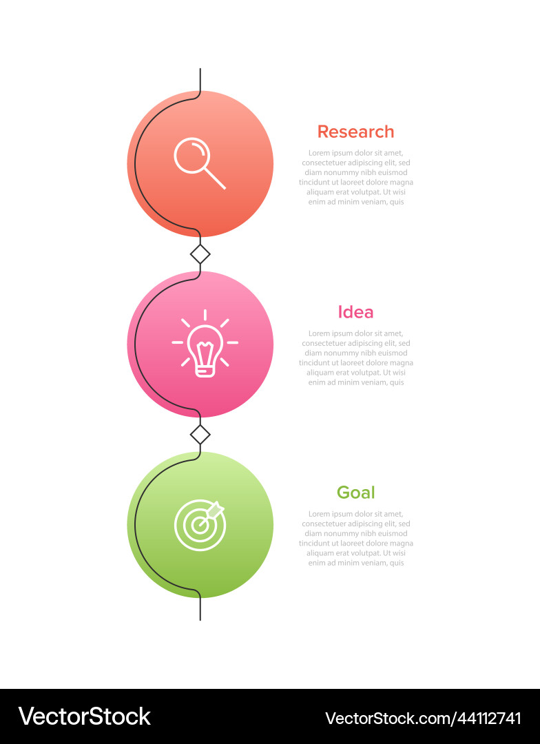 Vertical infographic design with icons and 3 Vector Image