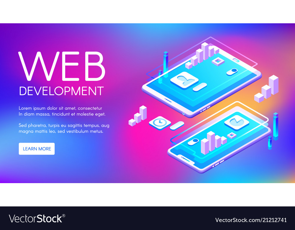 Web development technology Royalty Free Vector Image