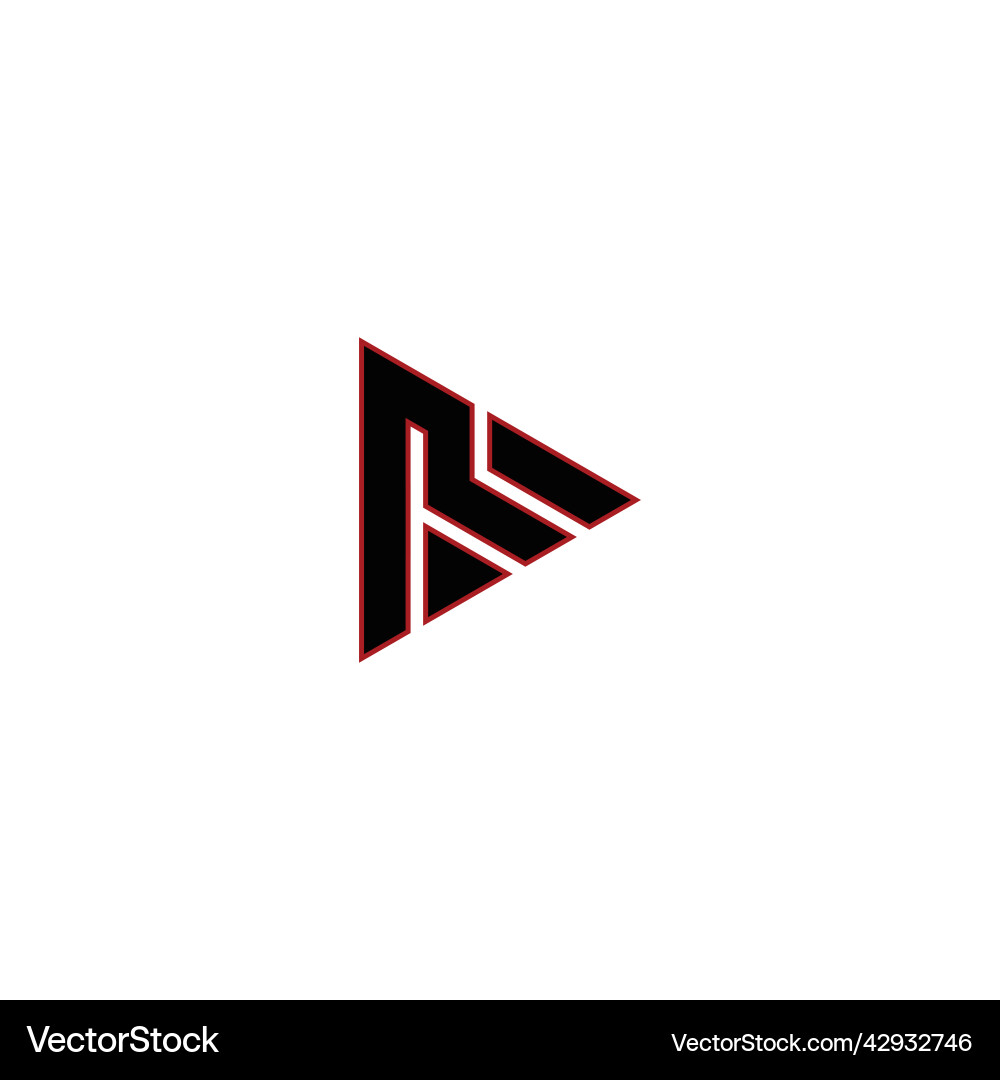 Abstract initial letter er logo in black color Vector Image