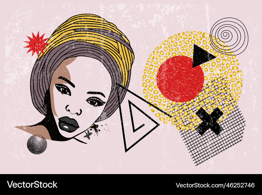 African woman face Royalty Free Vector Image - VectorStock