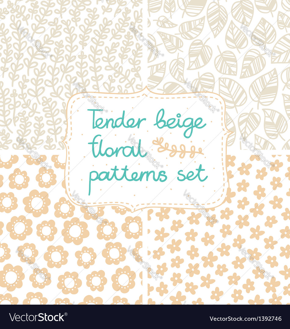 Beige patterns set Royalty Free Vector Image - VectorStock