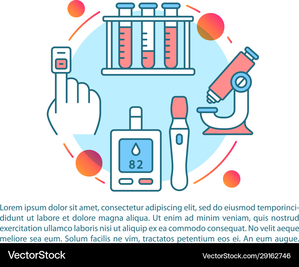 Blood sugar test article page template glucose Vector Image