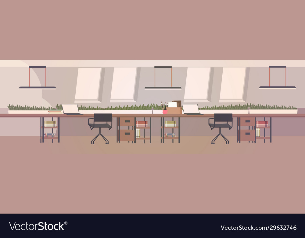 Creative workspace modern open space empty Vector Image