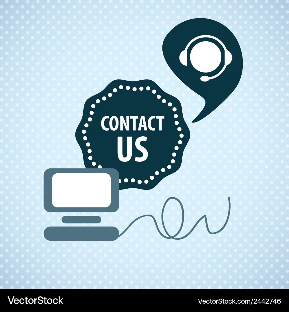 Customer service icon contact us on blue Vector Image