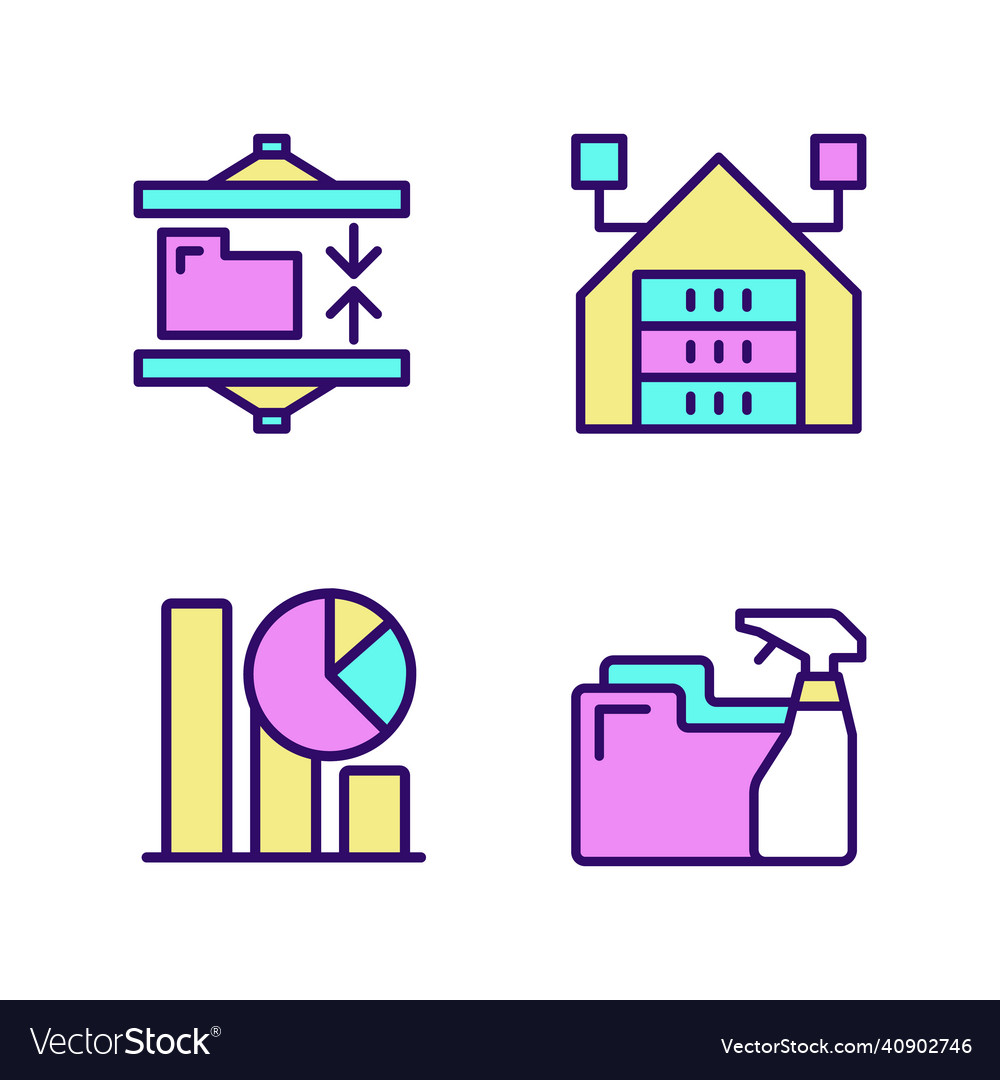 Data mining processes rgb color pixel perfect Vector Image