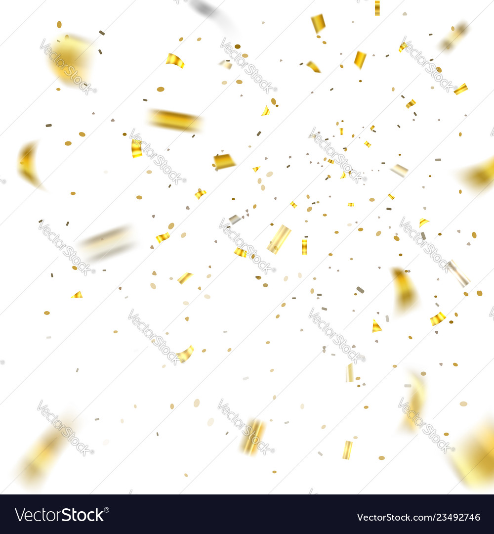Gold confetti explosion isolated background Vector Image