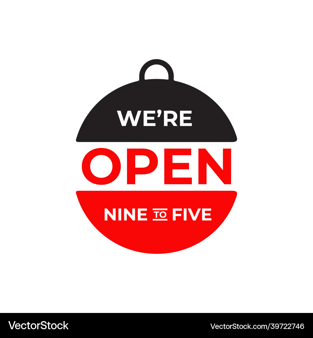 Hanging open sign for front shop logo design Vector Image