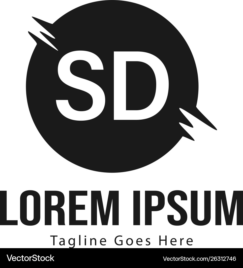 Initial sd logo template with modern frame Vector Image