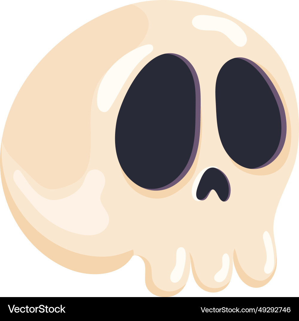 Isolated cute skull icon cartoon style Royalty Free Vector