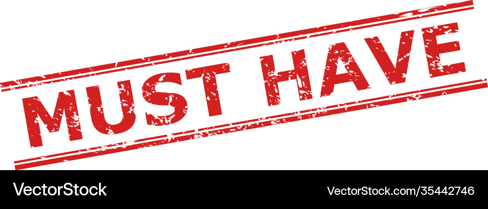Must have stamp with corroded style and double Vector Image