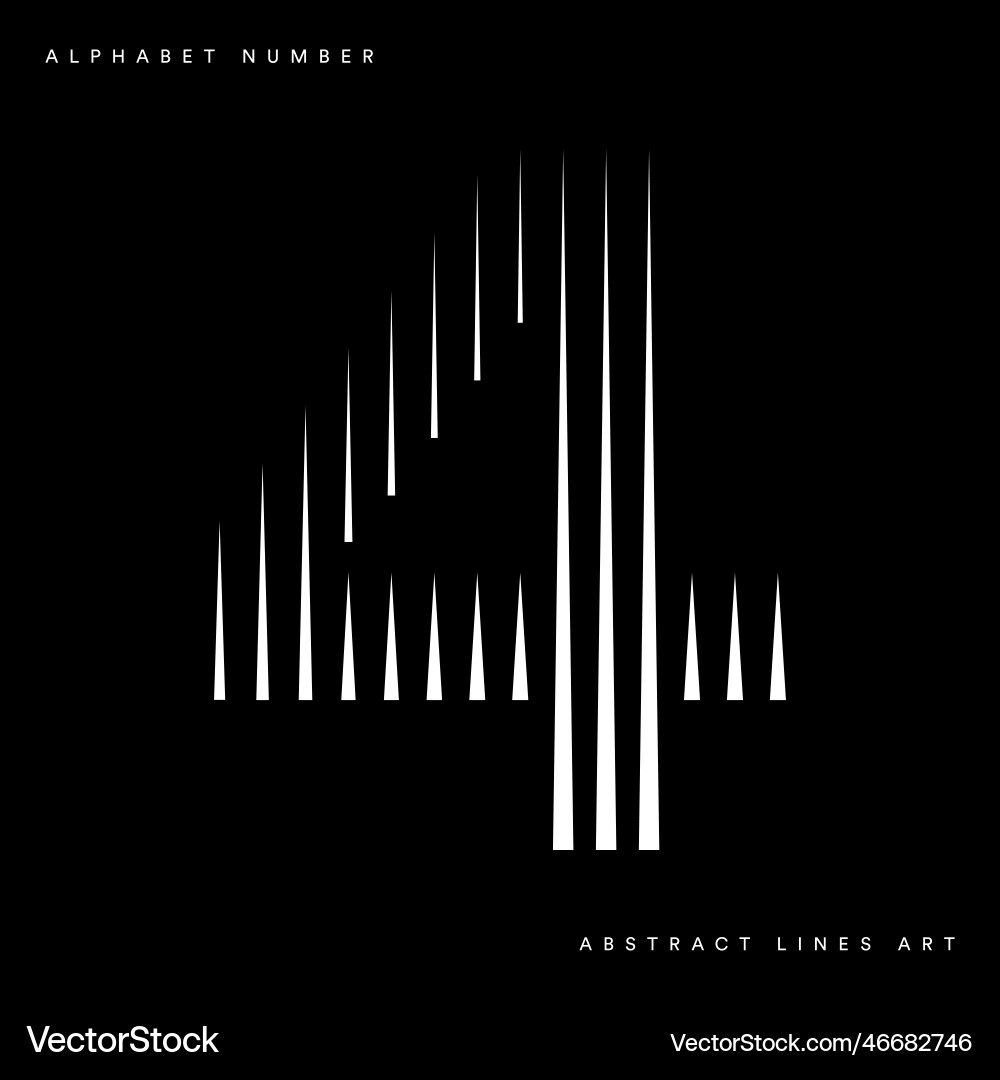 Number four 4 logo lines abstract modern art Vector Image