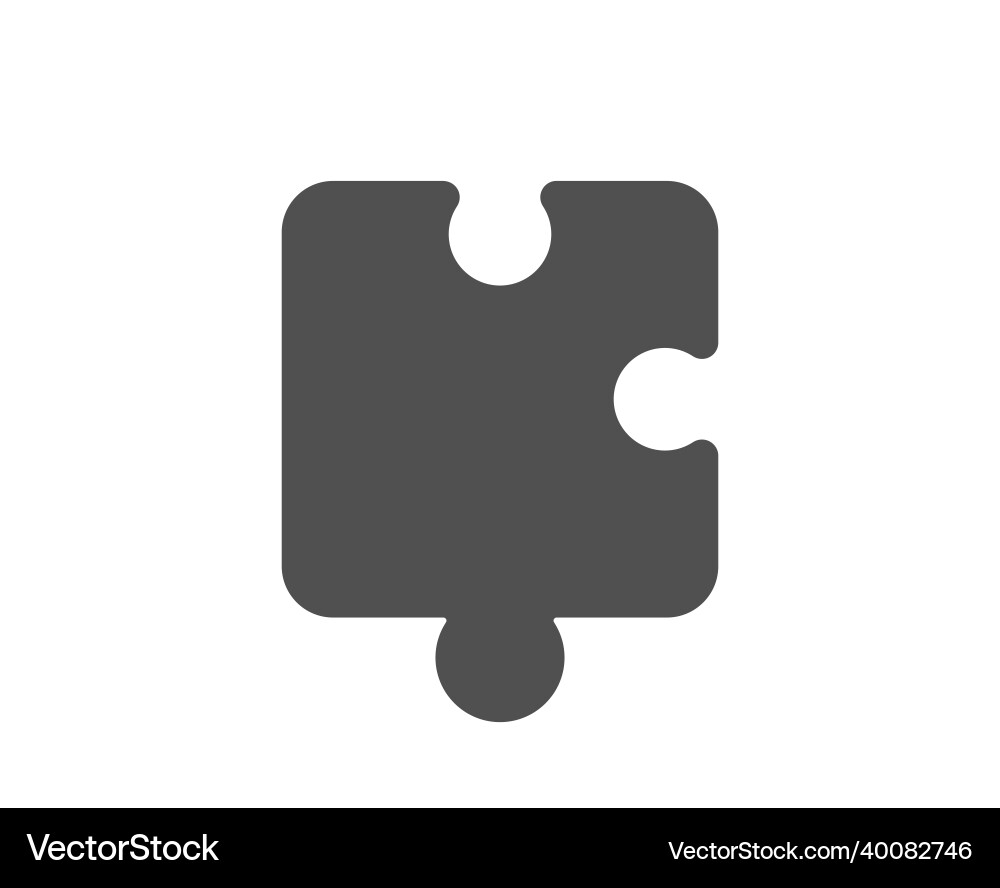Puzzle piece icon jigsaw game shape sign Vector Image