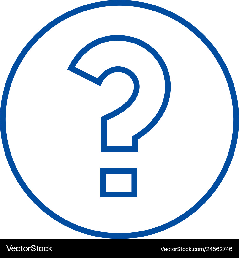 Question line icon concept flat Royalty Free Vector Image
