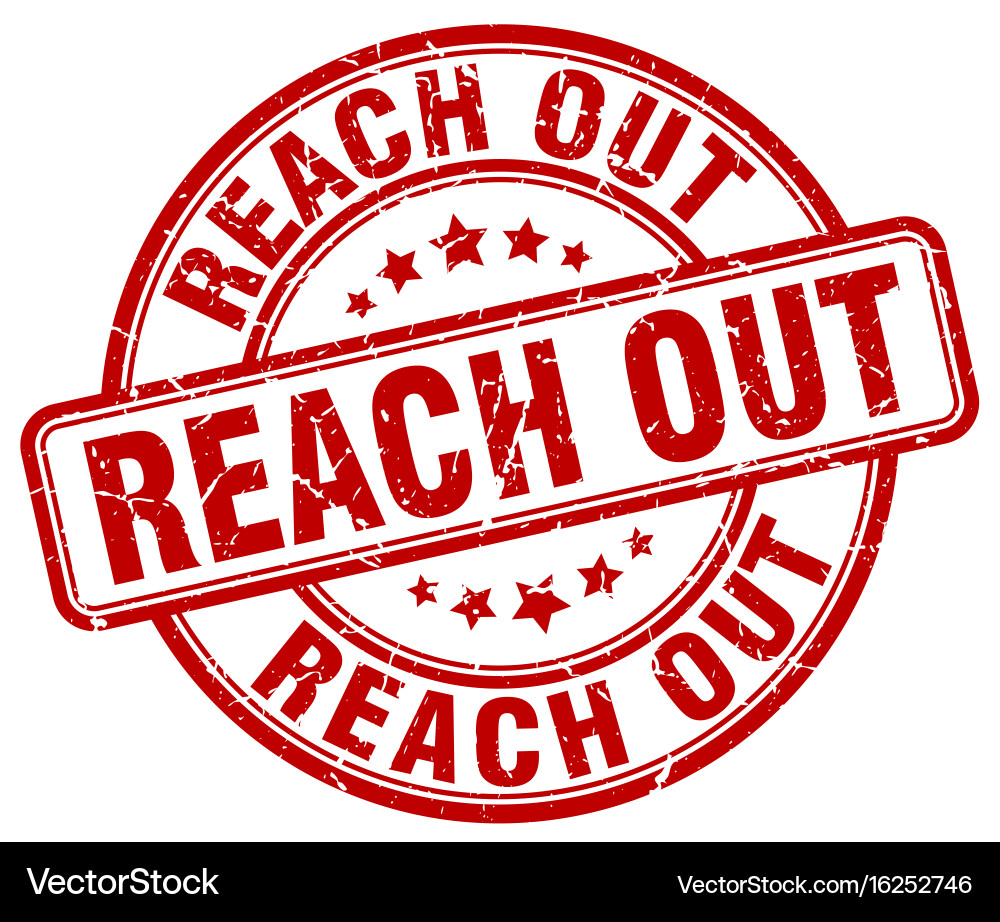 Reach out red grunge stamp Royalty Free Vector Image