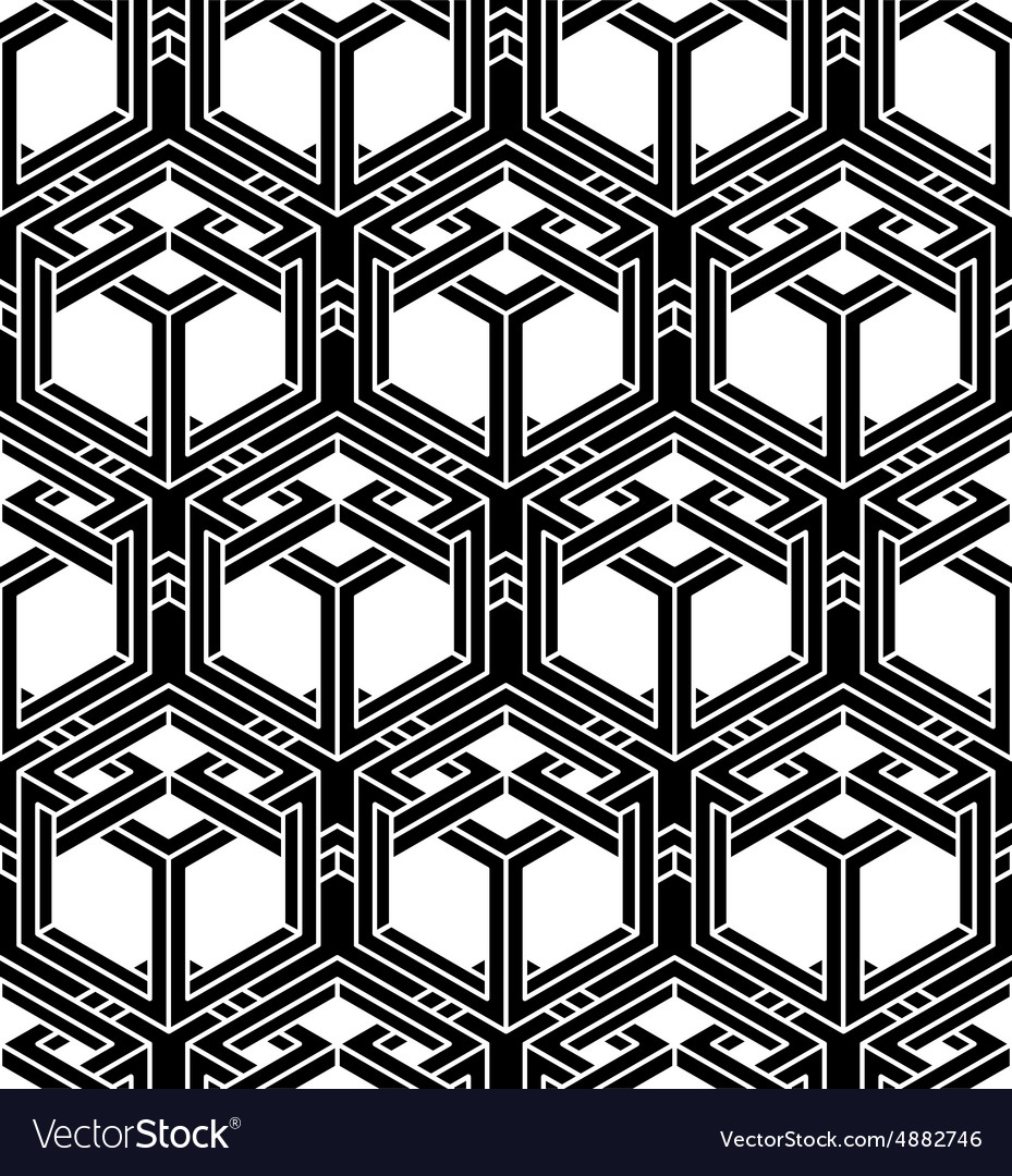 Regular contrast endless pattern with intertwine Vector Image
