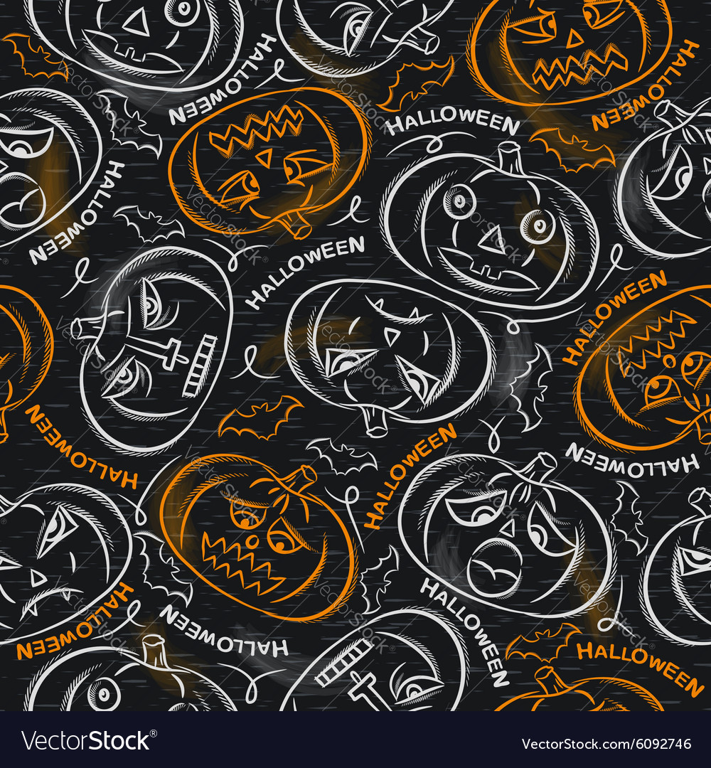 Seamless pattern with color halloween pumpkins Vector Image