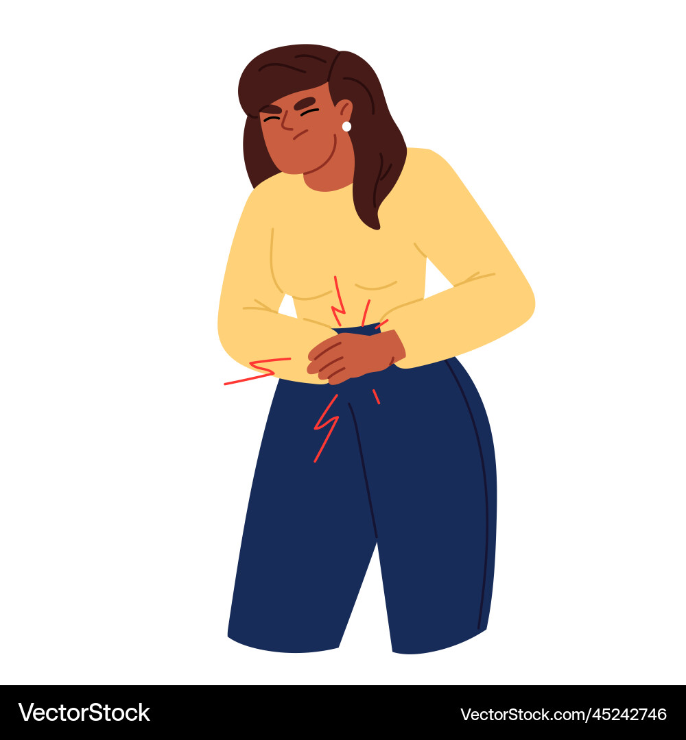 Severe abdominal pain appendicitis painful Vector Image