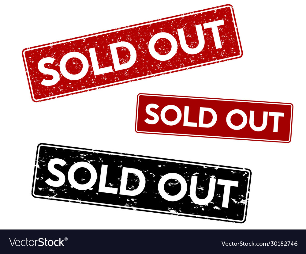 Sold out rubber stamp contains original brushes Vector Image