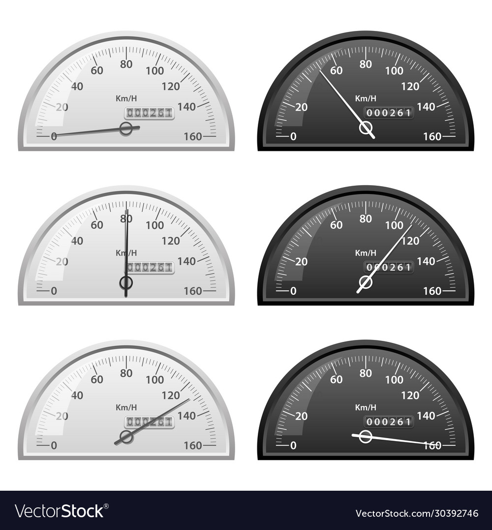 Speedometer set Royalty Free Vector Image - VectorStock