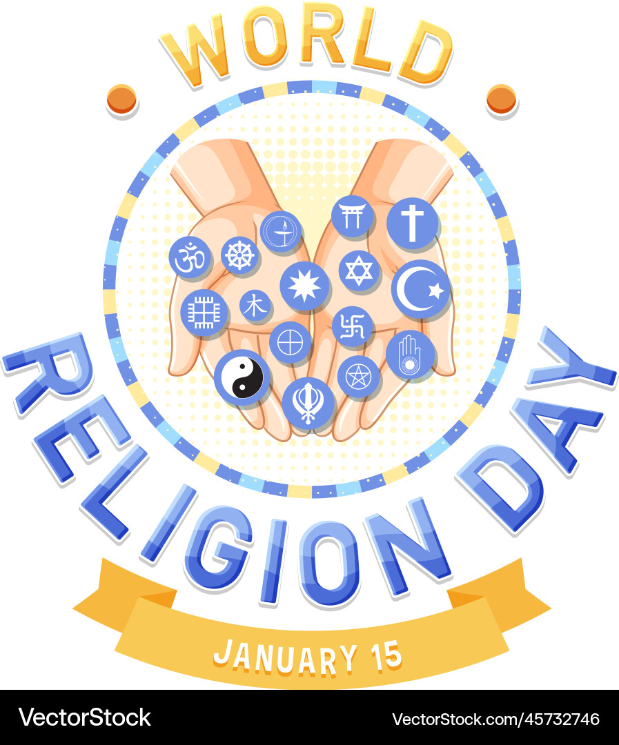 World religion day banner design Royalty Free Vector Image