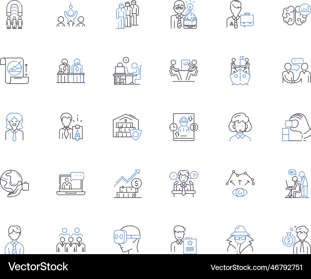 Audience delight line icons collection Royalty Free Vector