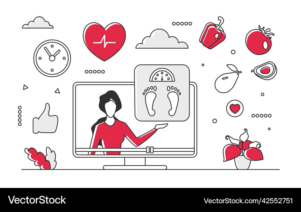 Balanced and healthy weight loss program Vector Image