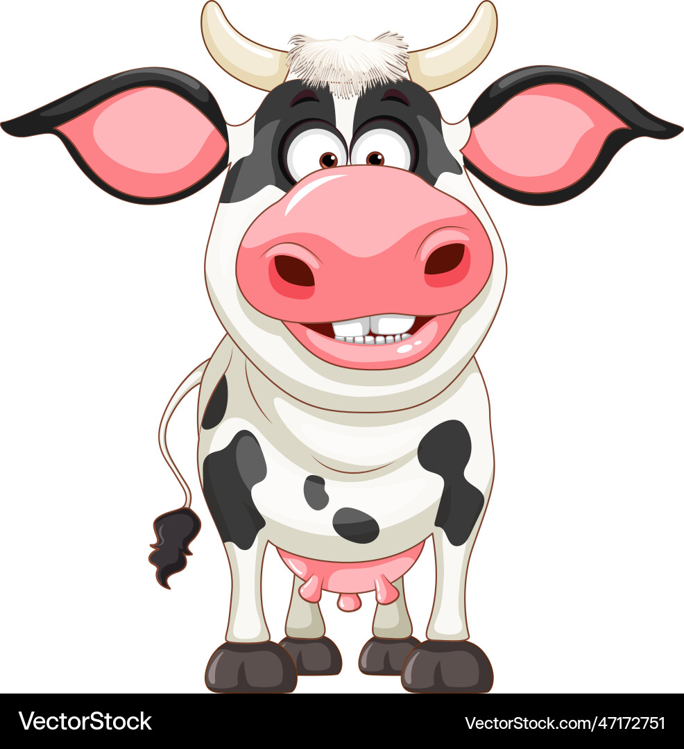Cute cow cartoon character Royalty Free Vector Image